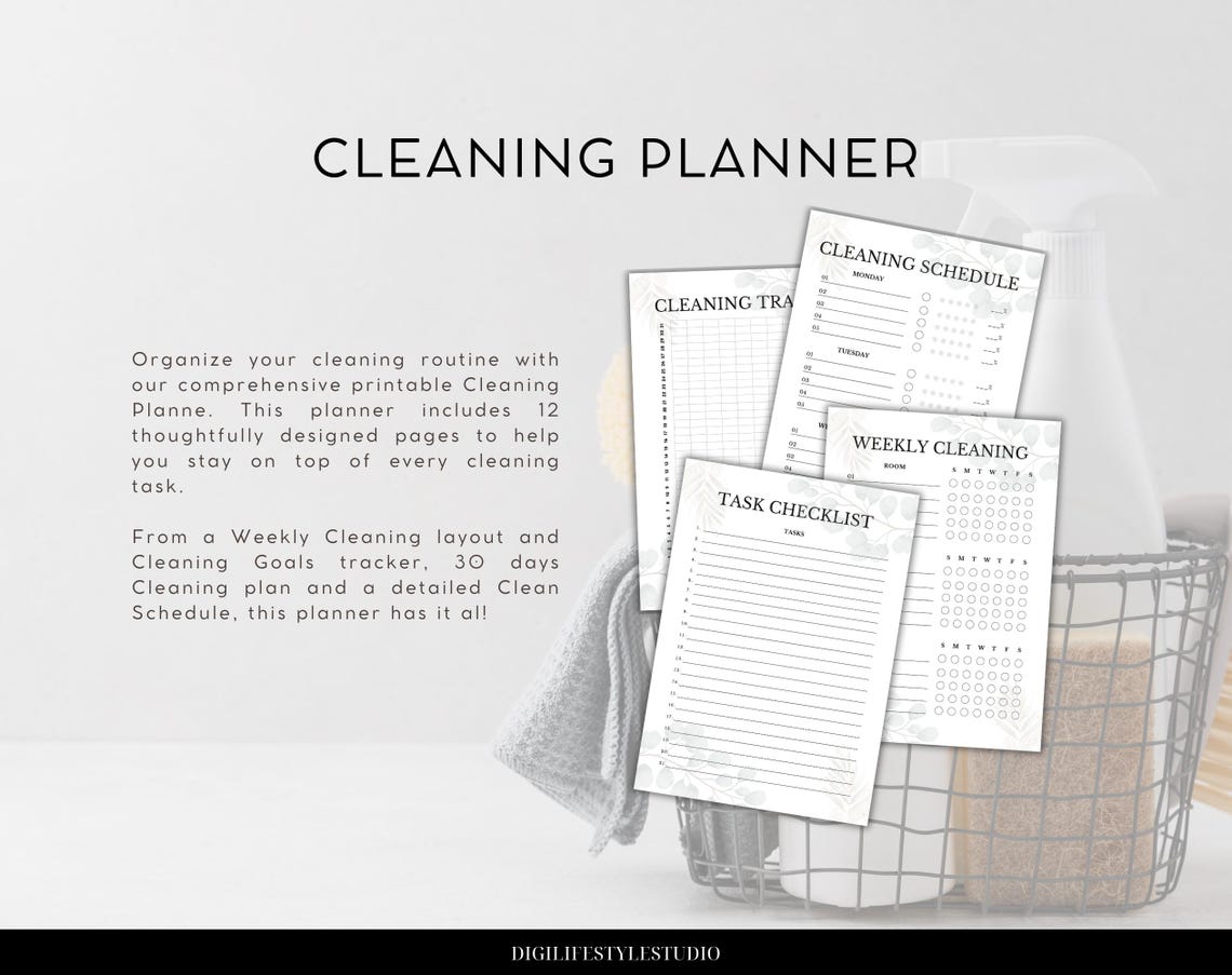 Cleaning Planner | Cleaning Checklist | Cleaning Schedule | Cleaning ...