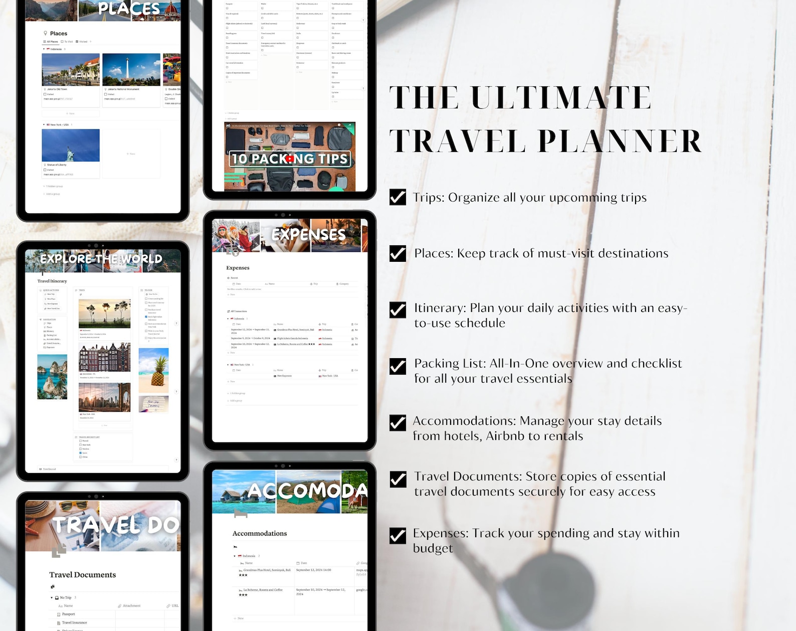 Travel Itinerary|notion Template|notion Planner|girls Trip Itinerary ...