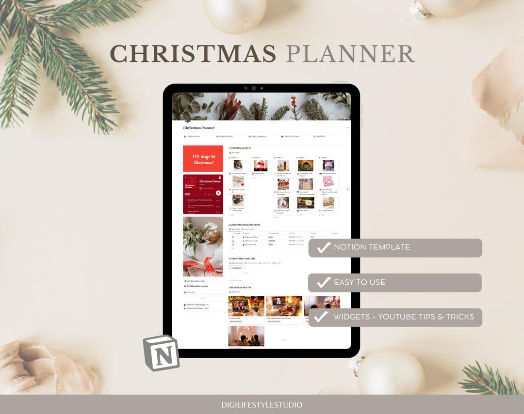 Christmas Planner Notion Notion Template Notion Dashboard Digital ...