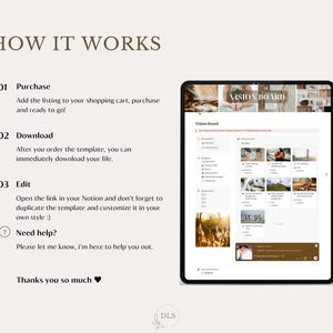 Vision Board | Notion Template | Notion Templates | Self Care | Vision ...
