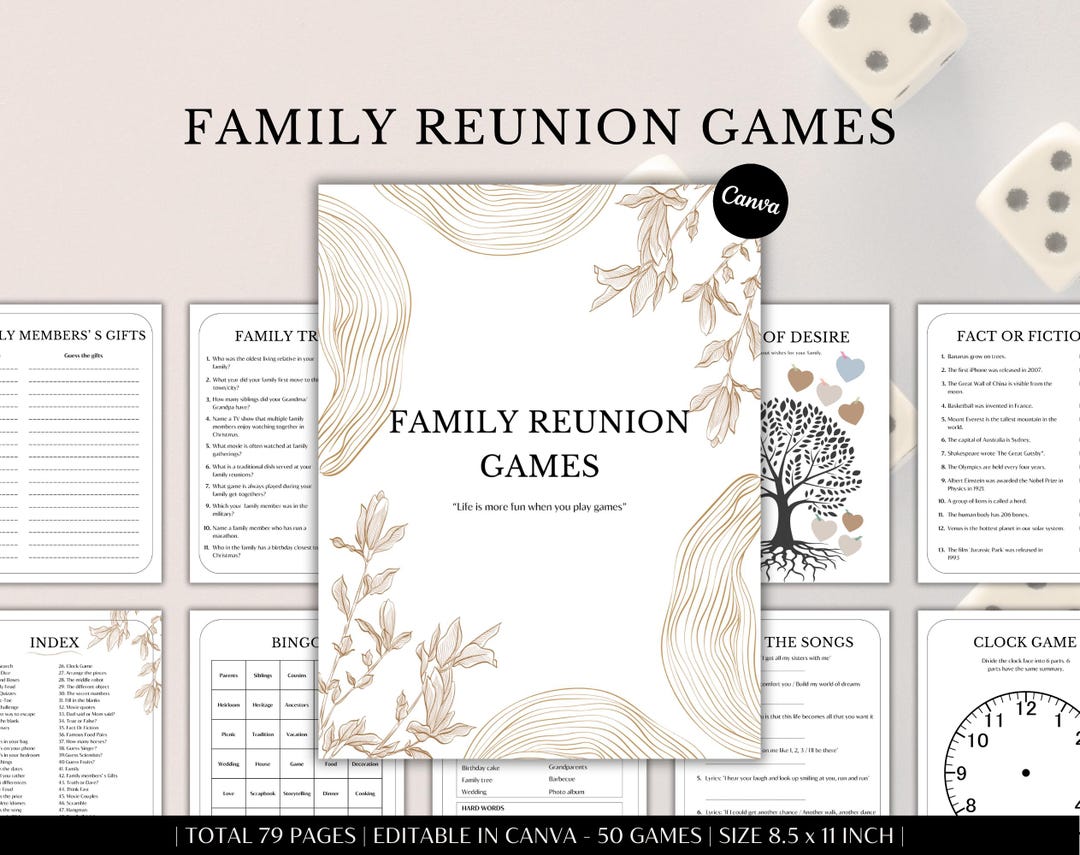 Family Reunion Games | Team Building Games | Family Bingo | Reunion ...