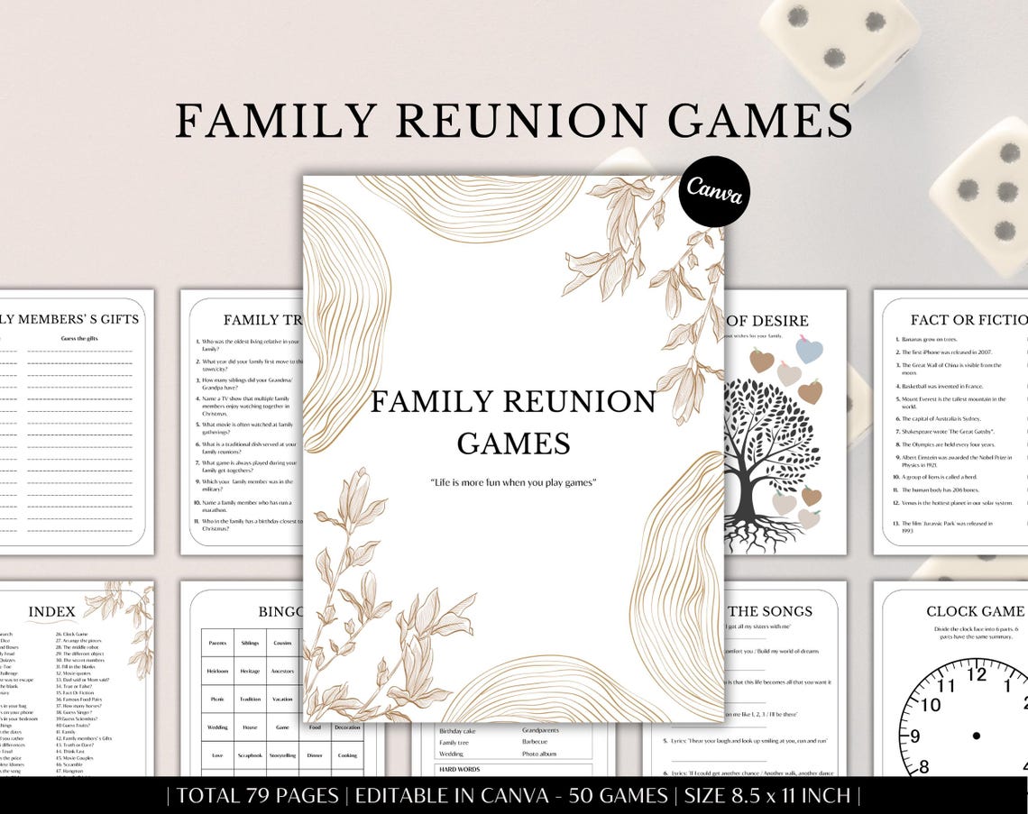 Family Reunion Games | Team Building Games | Family Bingo | Reunion ...