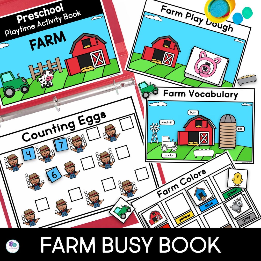 Farm Toddlers Busy Books Printable for Homeschool Busy Books for ...