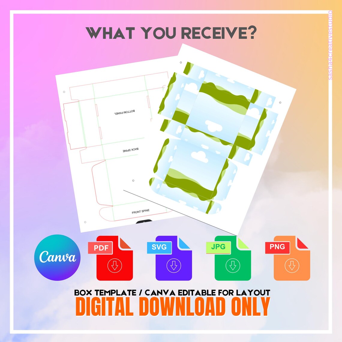 Mailer Box, Custom Size Box Dimension, Svg File, Png, Clamshell Type ...