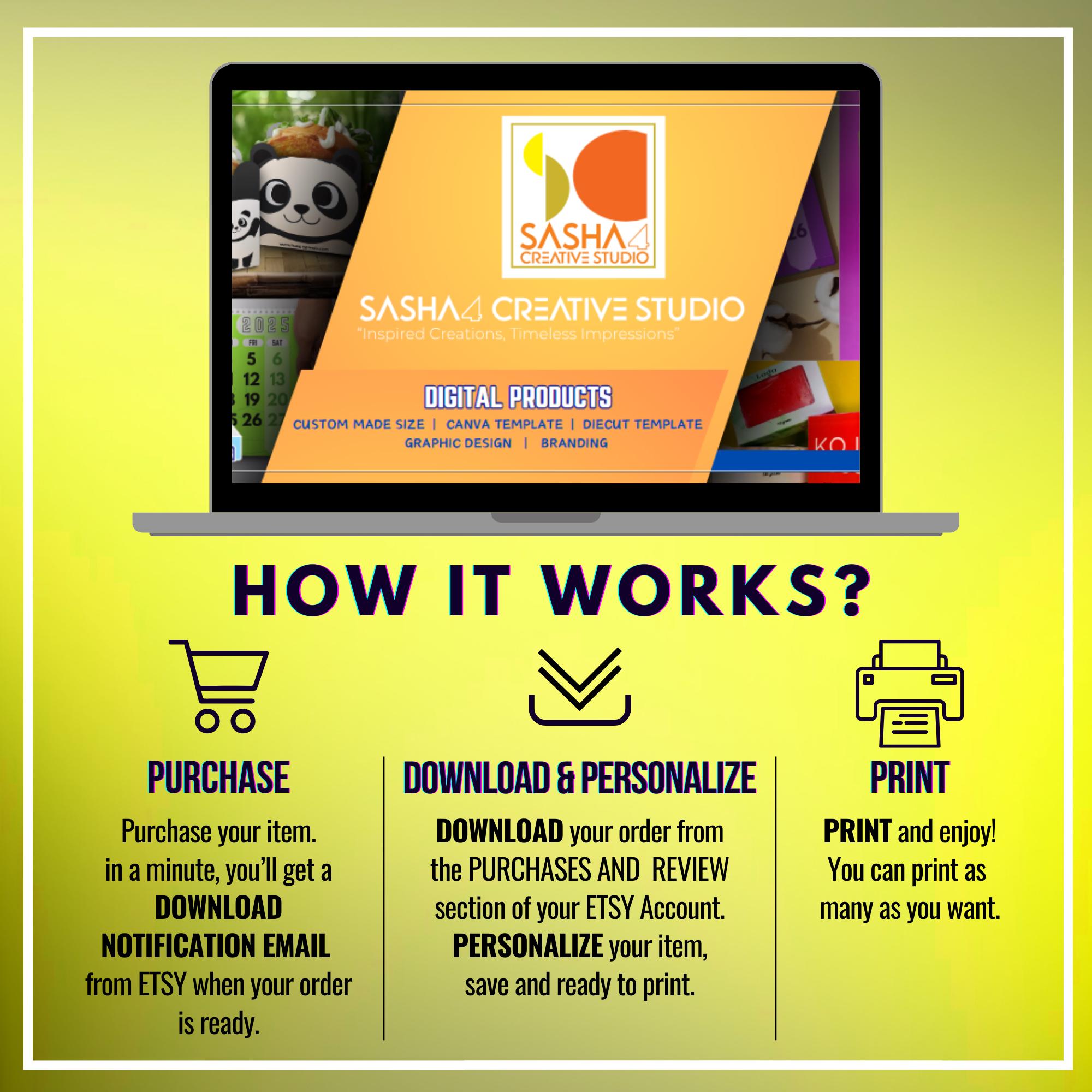 A4 Size Mug Box, Bag Design, Canva Template, Gift Box, Editable in ...