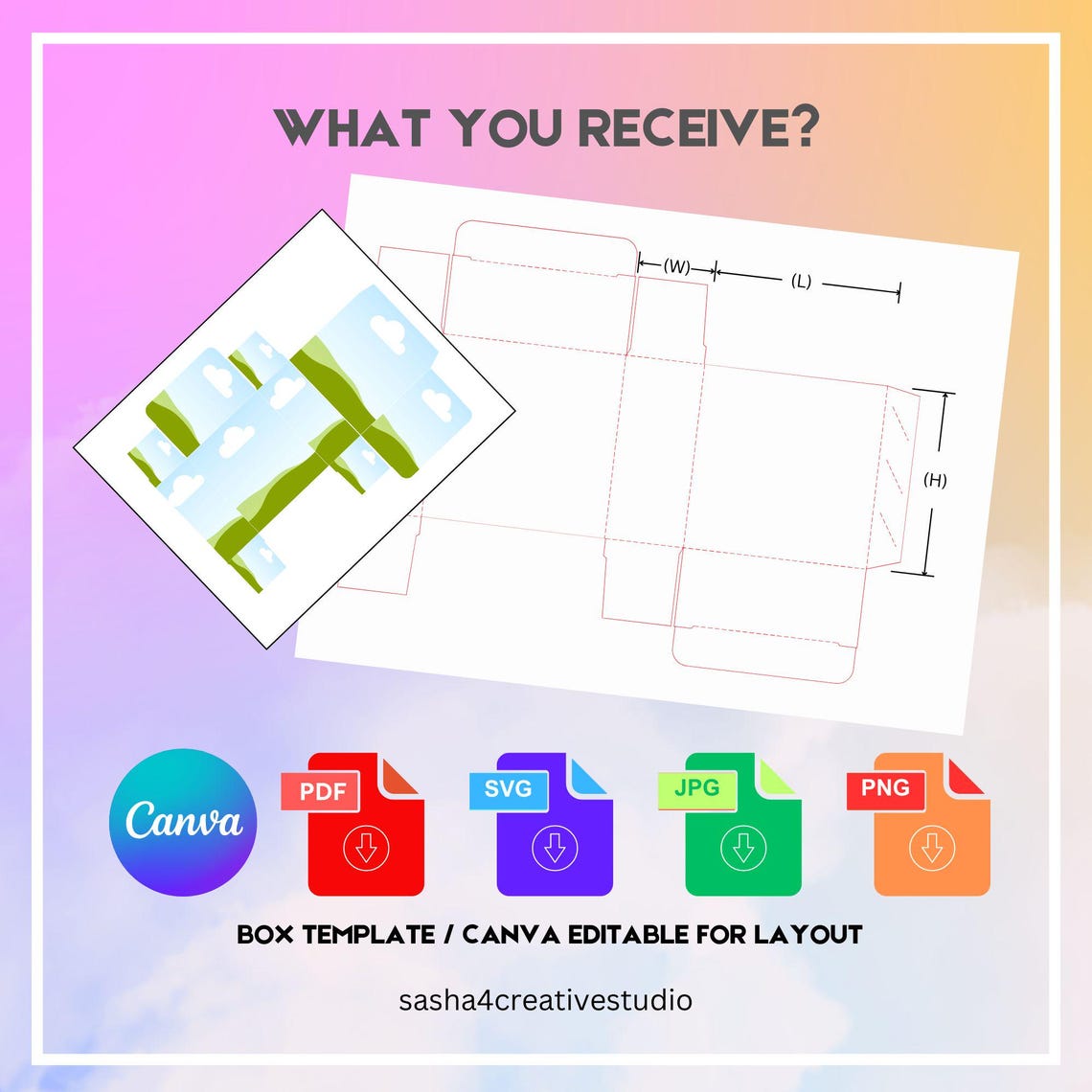 Custom Box Size Dimension, Svg File, Png, Canva Template, Drag and Drop ...