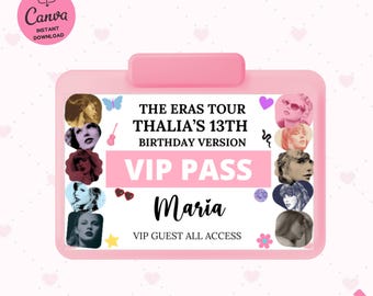 Taylor VIP Pass Eras Tour VIP Pass Party Favors Eras Tour Party ...