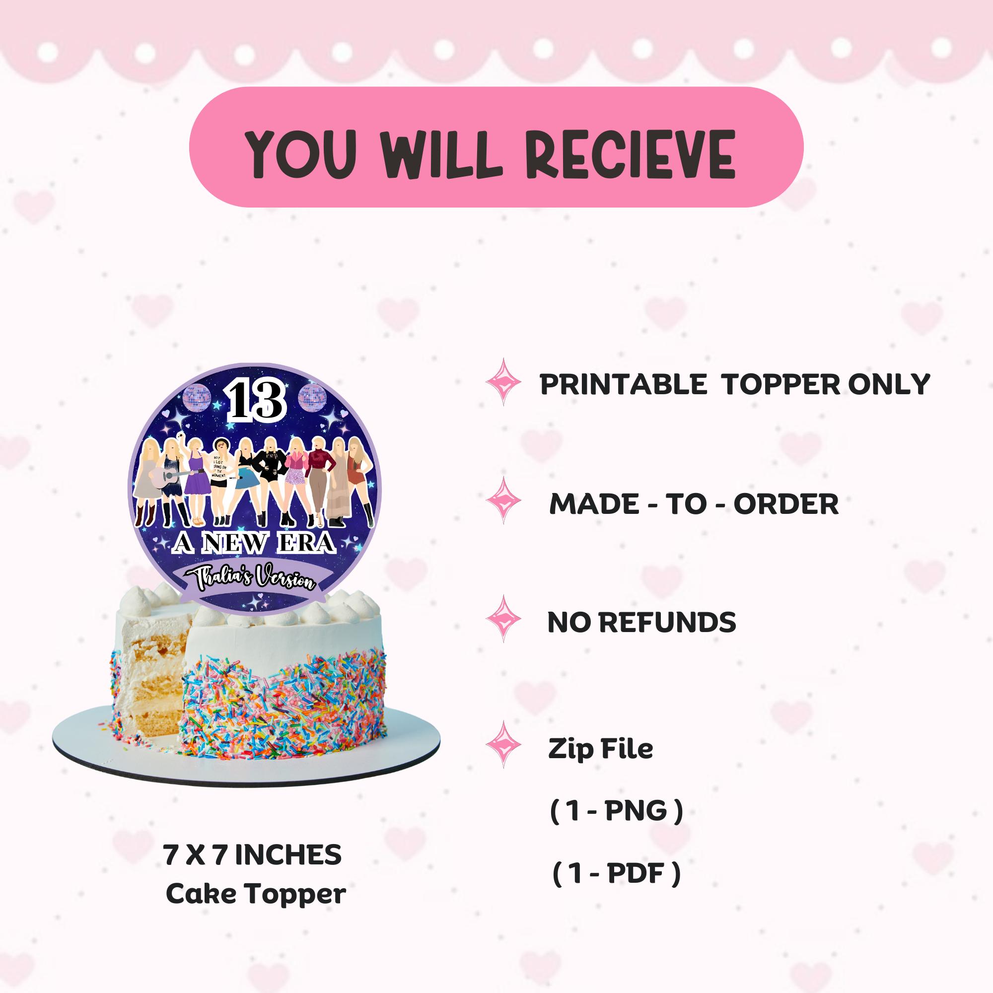 Taylor Cake Topper Printable Era Tour Cake Topper Swift Cake Topper ...