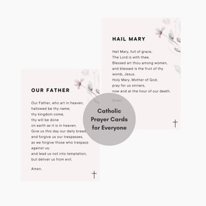 Simple Catholic Prayer Card Bundle, Prayers for Children, Prayer Cards ...
