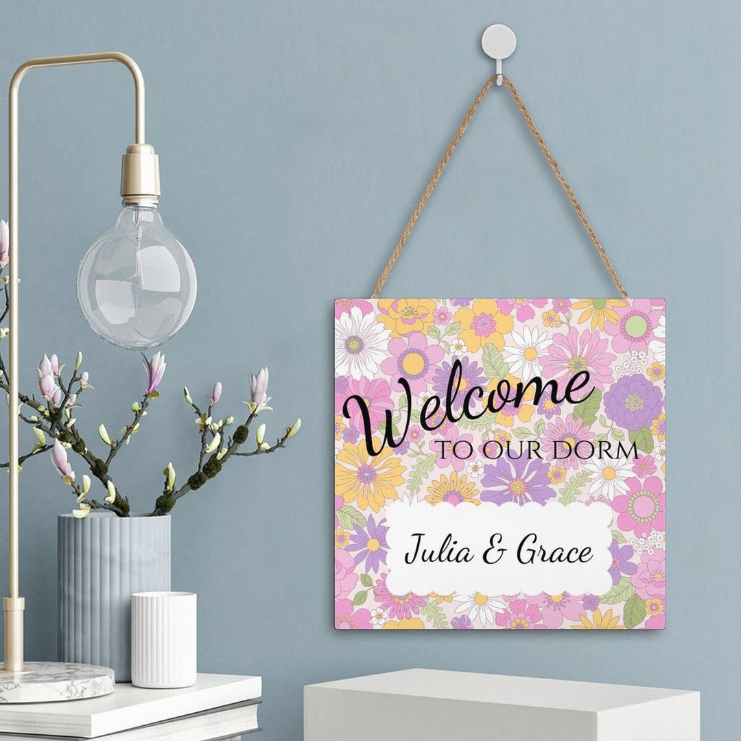 Dorm Room Sign Welcome to Our Dorm Room Roomie Sign Personalized Dorm ...
