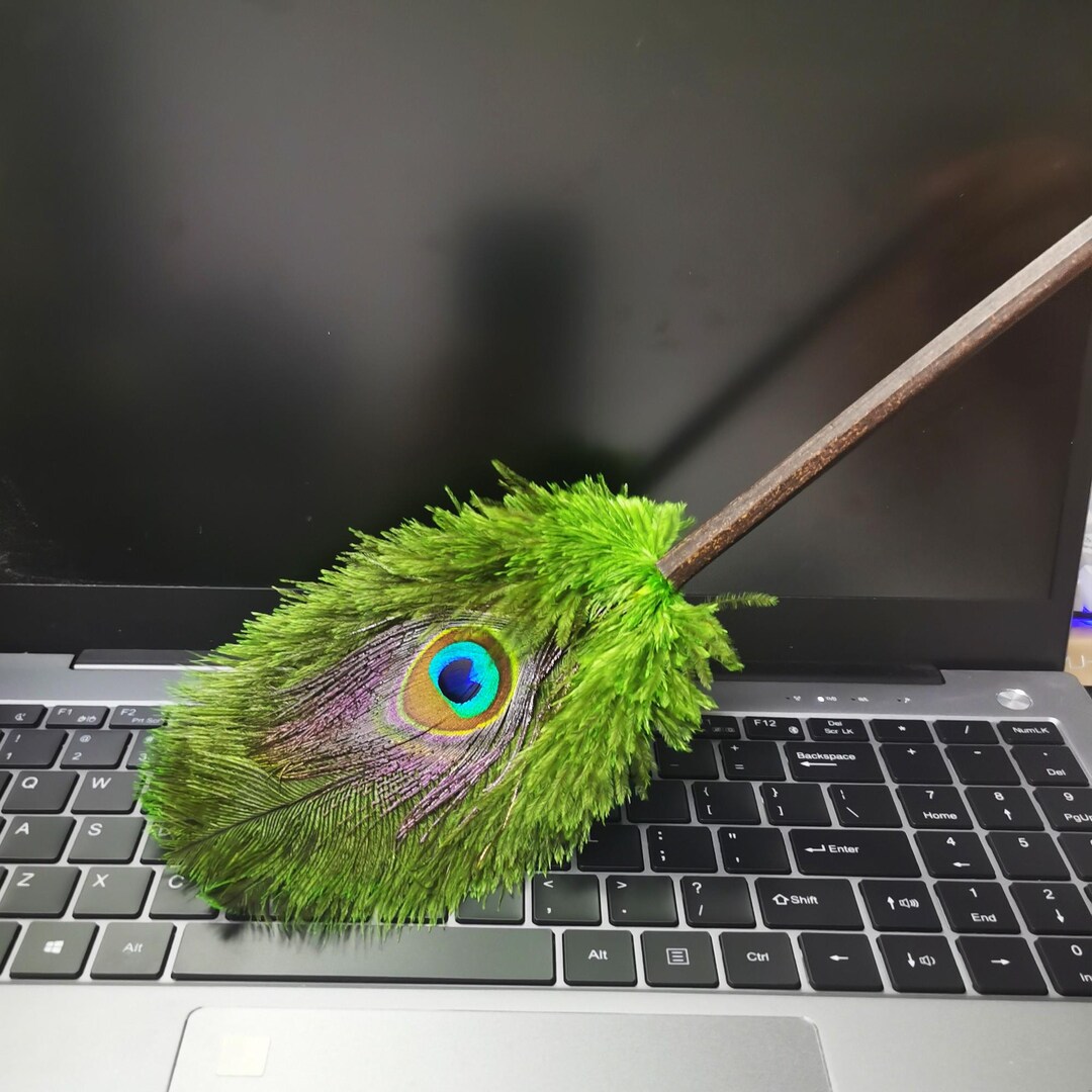 Elegant Peacock Feather Duster With Sturdy Bamboo Handle - Etsy