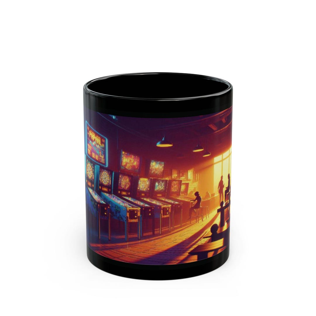 Coffee Mug, Arcade and Pinball Machines Design, Video Game Lover Gift ...