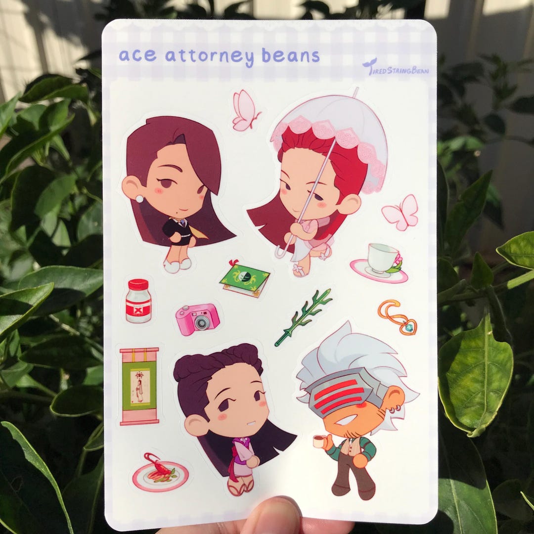 Ace Attorney Vinyl Sticker Sheet | AA3 - Etsy