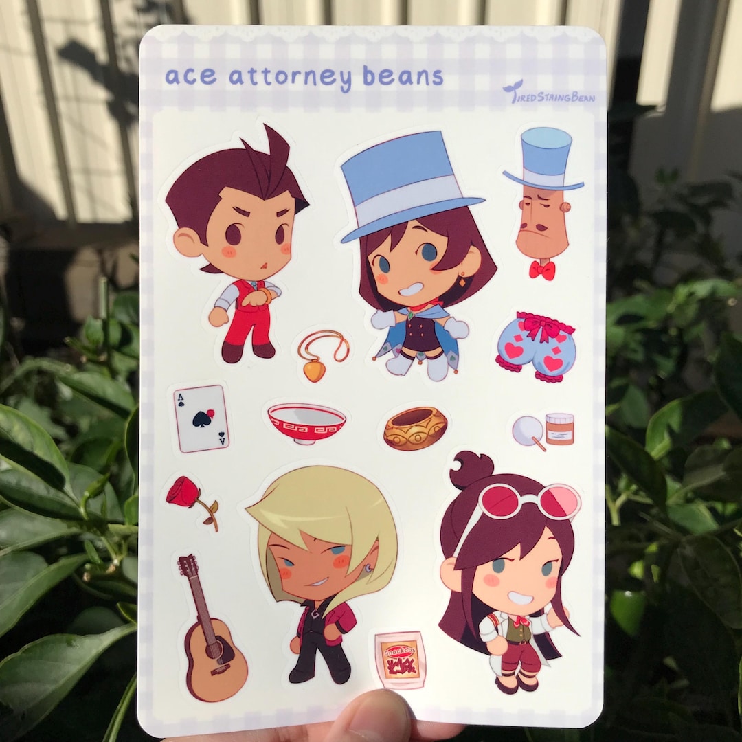 Ace Attorney Vinyl Sticker Sheet | AA4 - Etsy