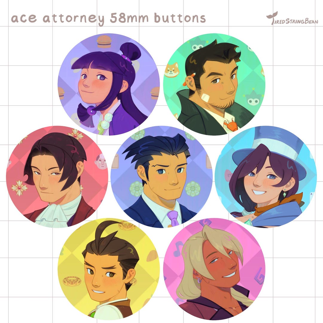 Ace Attorney 58mm Buttons - Etsy