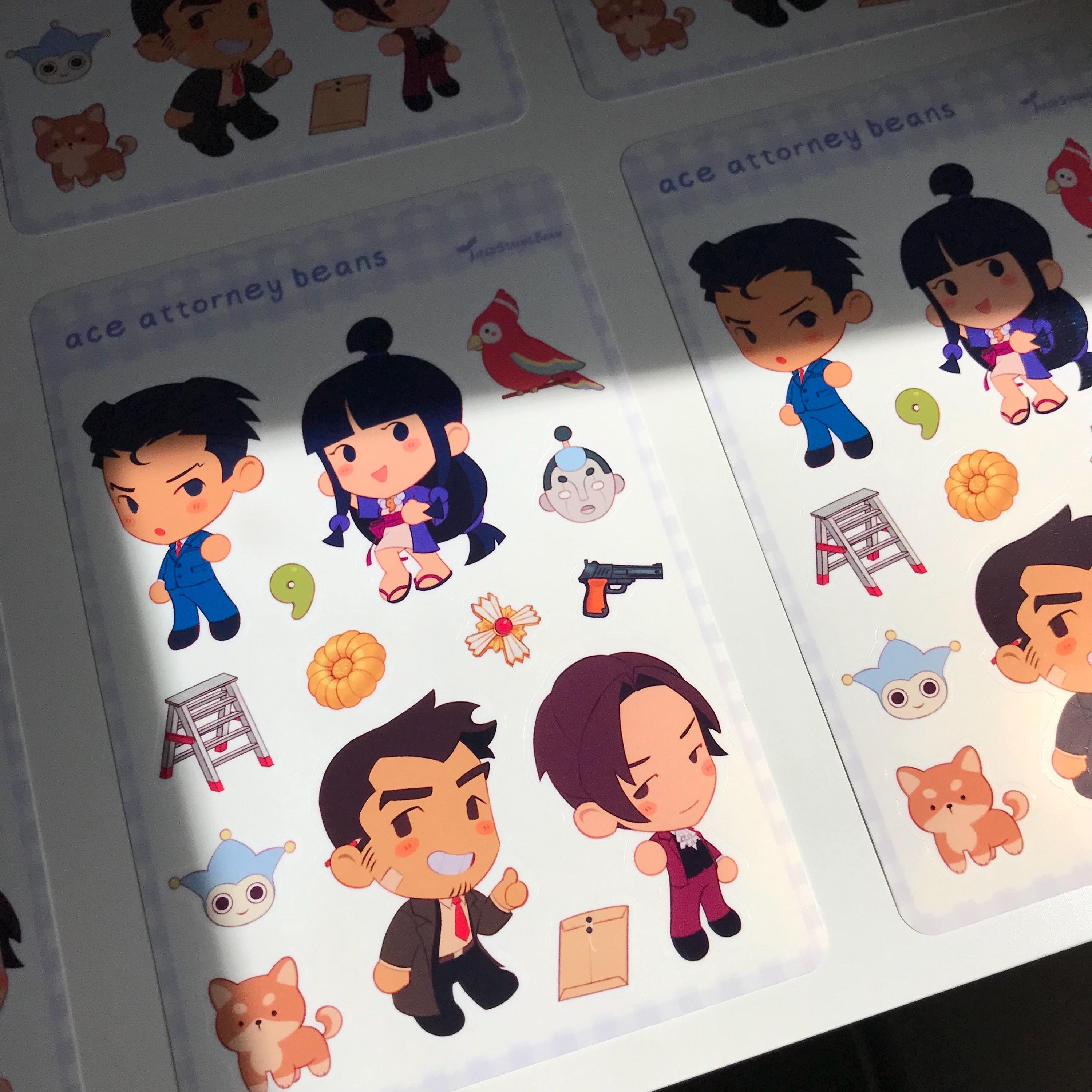 Ace Attorney Vinyl Sticker Sheet | AA1 - Etsy