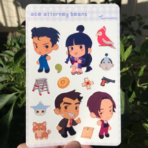 Ace Attorney Vinyl Sticker Sheet | AA1 - Etsy