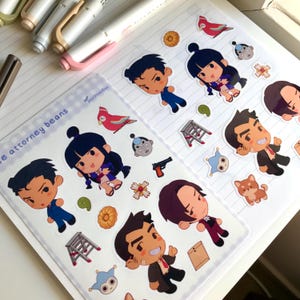 Ace Attorney Vinyl Sticker Sheet | AA1 - Etsy