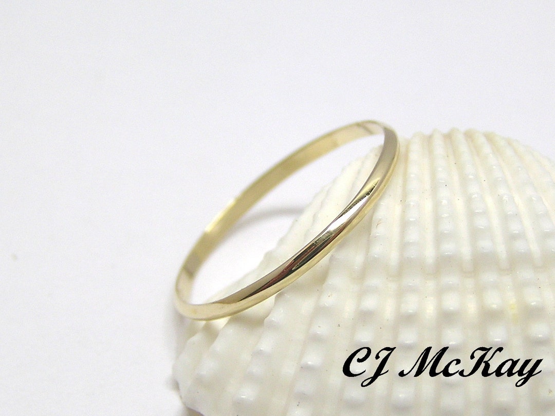14K Classic Traditional Yellow Gold Wedding Band and Stacking Ring 1 ...