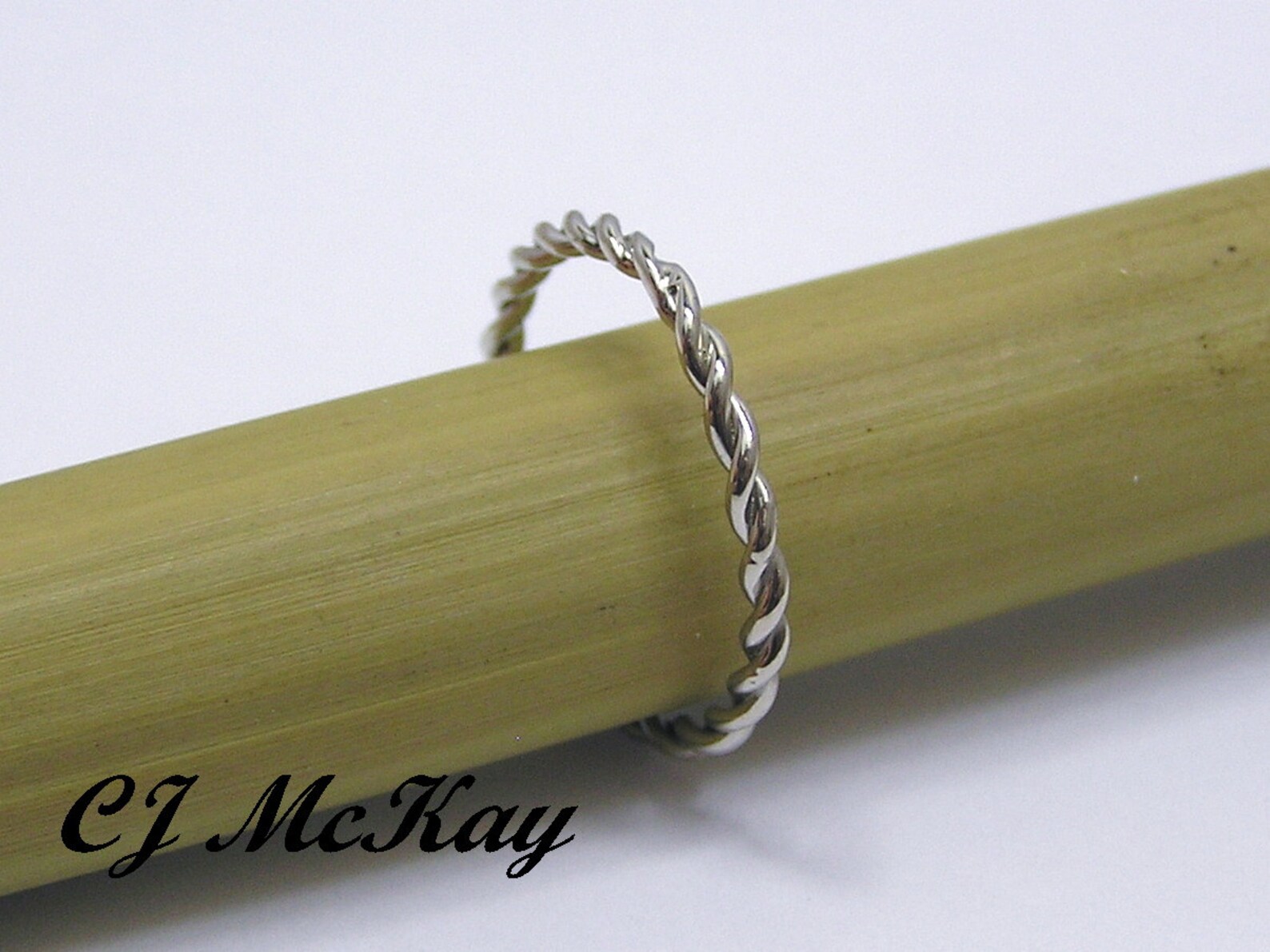 White Gold Twisted Wire Wedding Band, Twisted Wedding Ring, Twisted ...