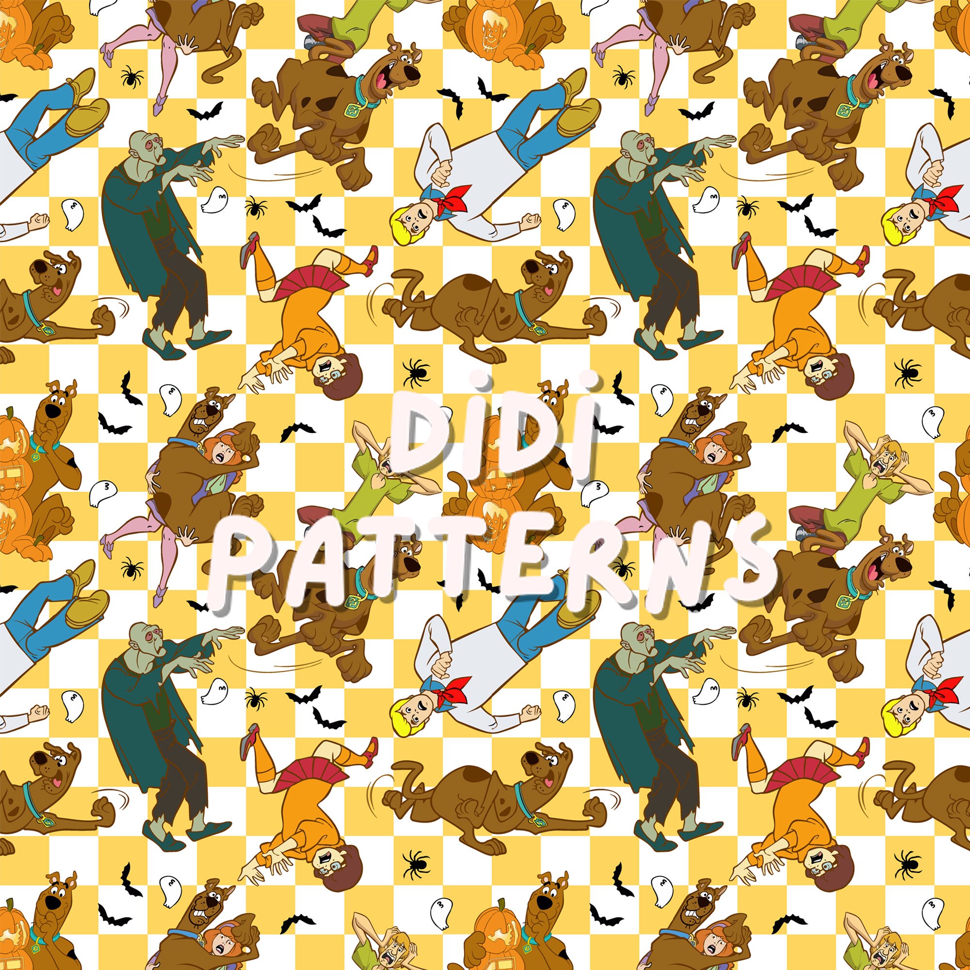 Halloween Scooby Doo Seamless Pattern, Magical Scooby Seamless Pattern ...