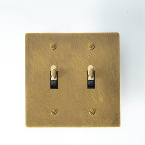 Aged Brass 2-gang Toggle Switch Plate - Etsy