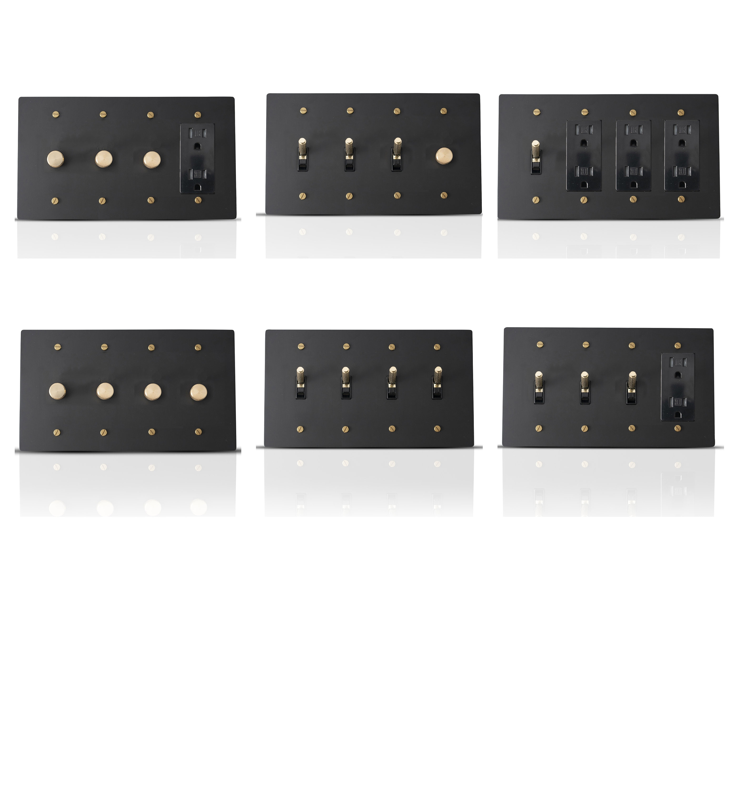 Black Brass Switch Plates - Unique Light Covers + Dimmer, Outlet ...