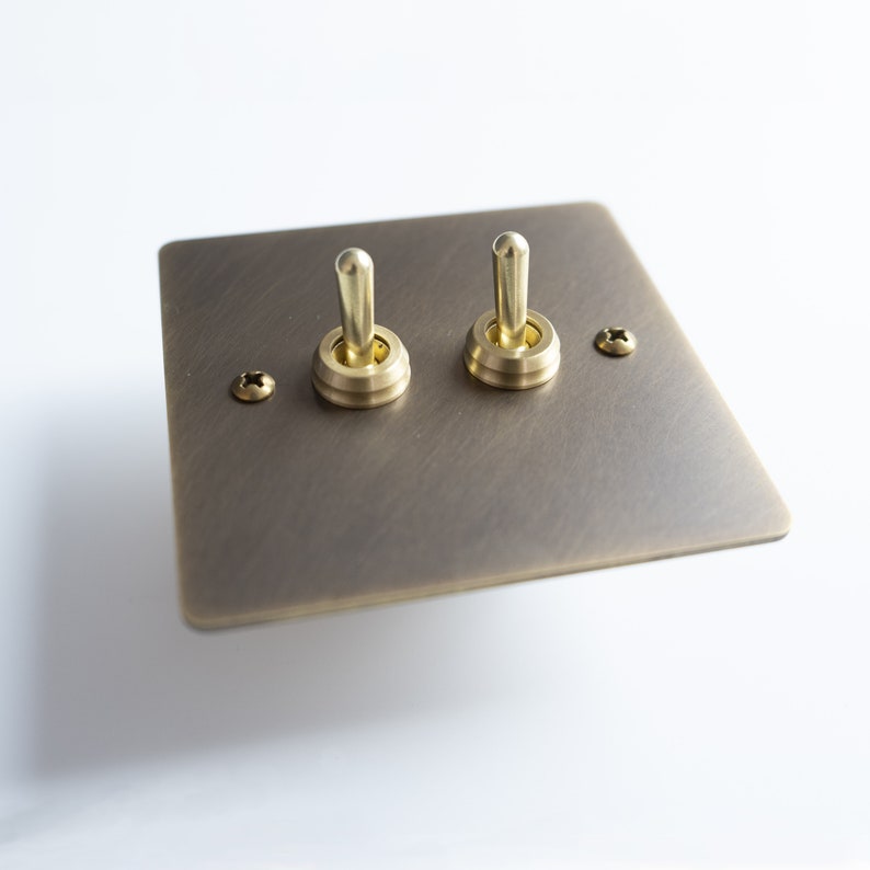 Retro Light Switch for UK/EU - Dimmer, Toggle, Socket - Aged Brass ...
