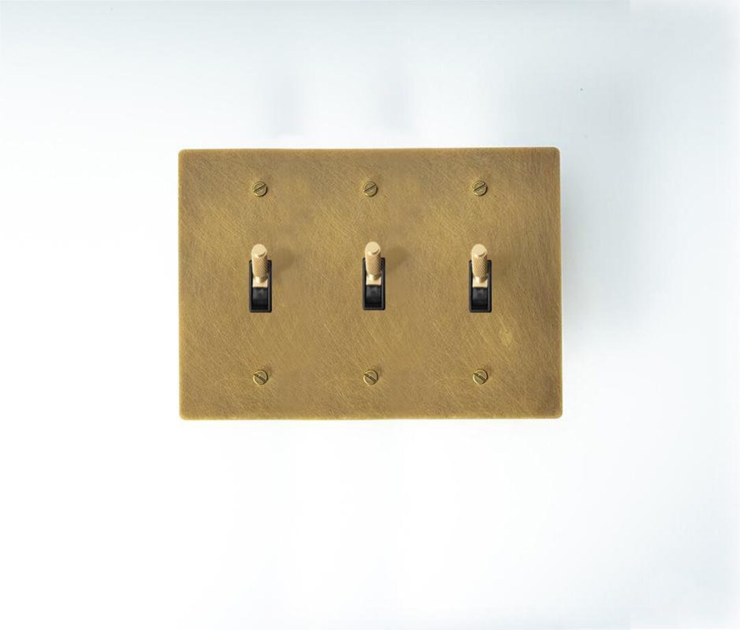 Aged Brass 3-gang Toggle Switch Plate - Etsy
