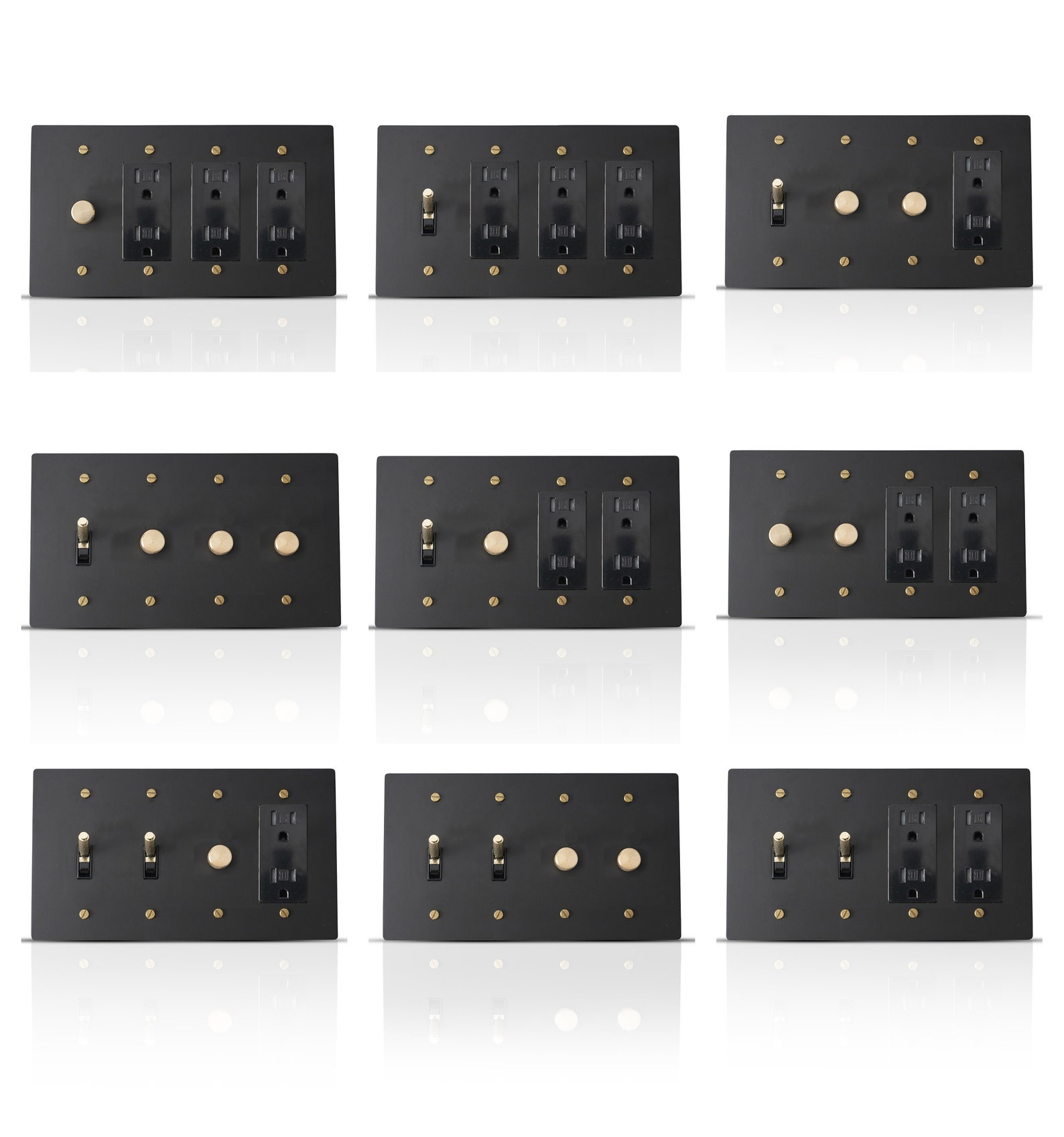 Black Brass Switch Plates - Unique Light Covers + Dimmer, Outlet ...