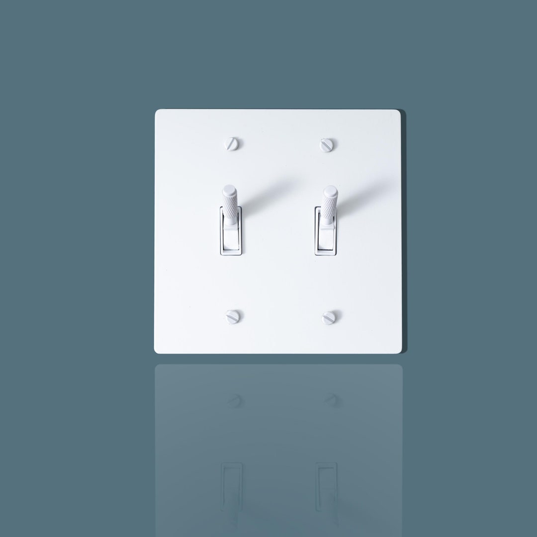 Two Gang White Toggle Switch Plate - Etsy