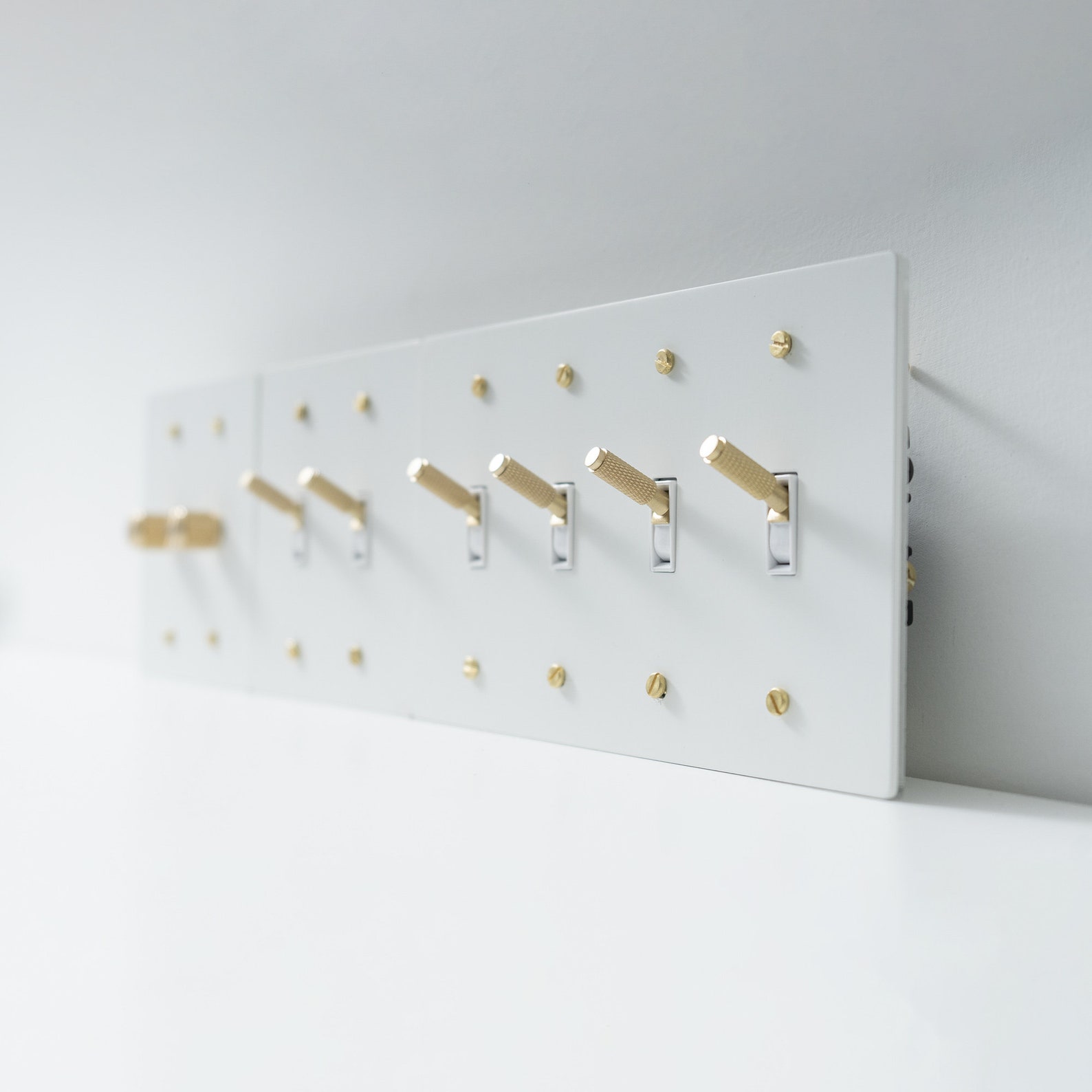 Elegant White Brass Switch Plates - Handcrafted Premium Dimmer, Outlet ...