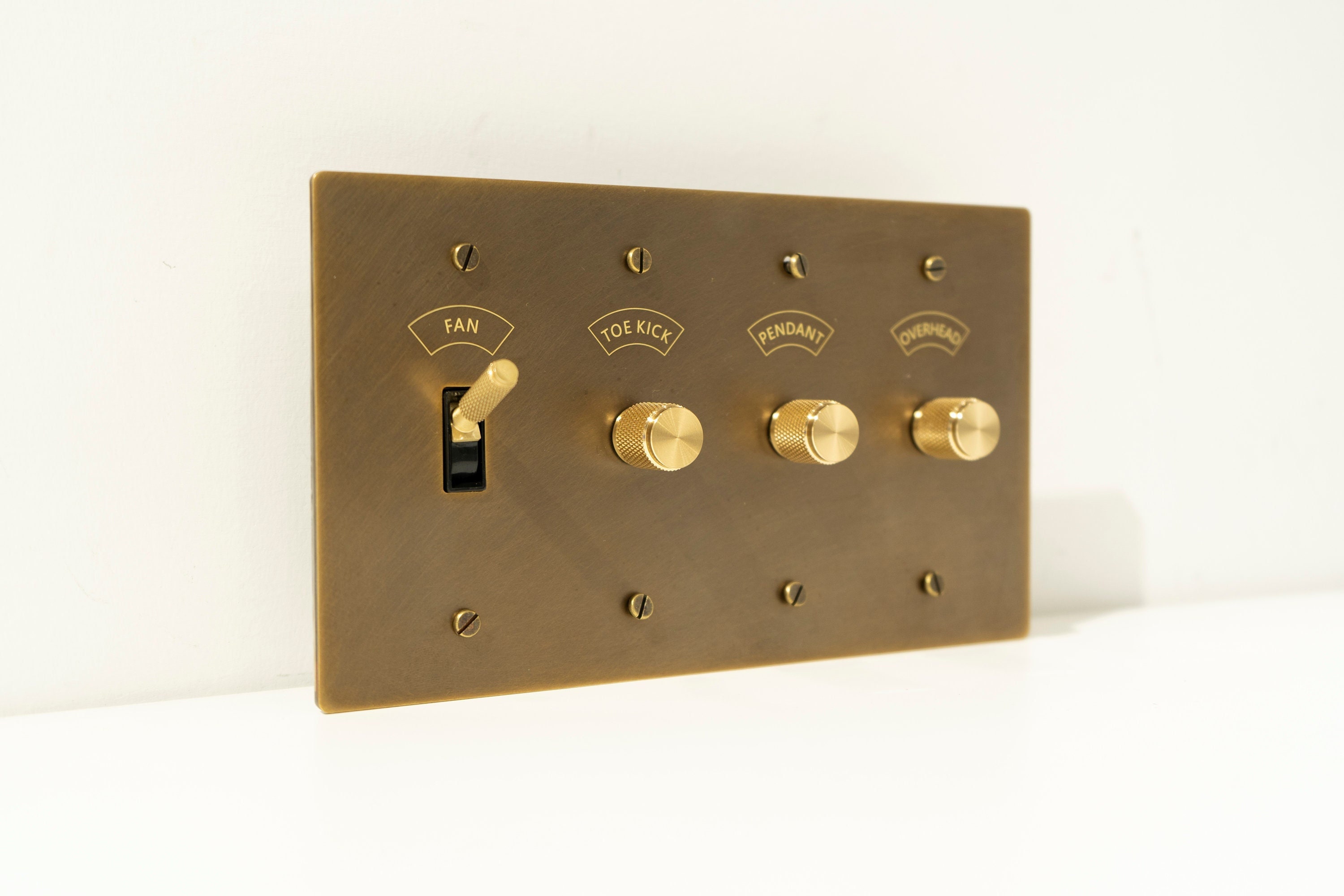 Personalized Engraving - Classic Brass Toggle and Knob Switch Plate - Etsy