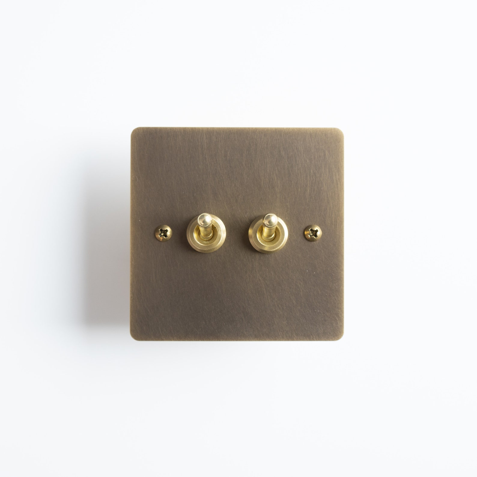 Brass Light Switch for UK/EU - Dimmer, Toggle, Socket - Aged Brass ...