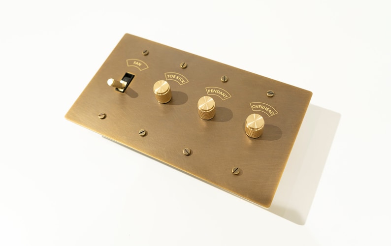 Personalized Engraving - Classic Brass Toggle and Knob Switch Plate - Etsy
