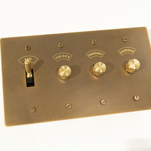 Personalized Engraving - Classic Brass Toggle and Knob Switch Plate - Etsy