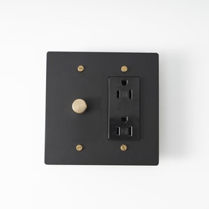 Black Brass Switch Plates - Unique Light Covers + Dimmer, Outlet ...