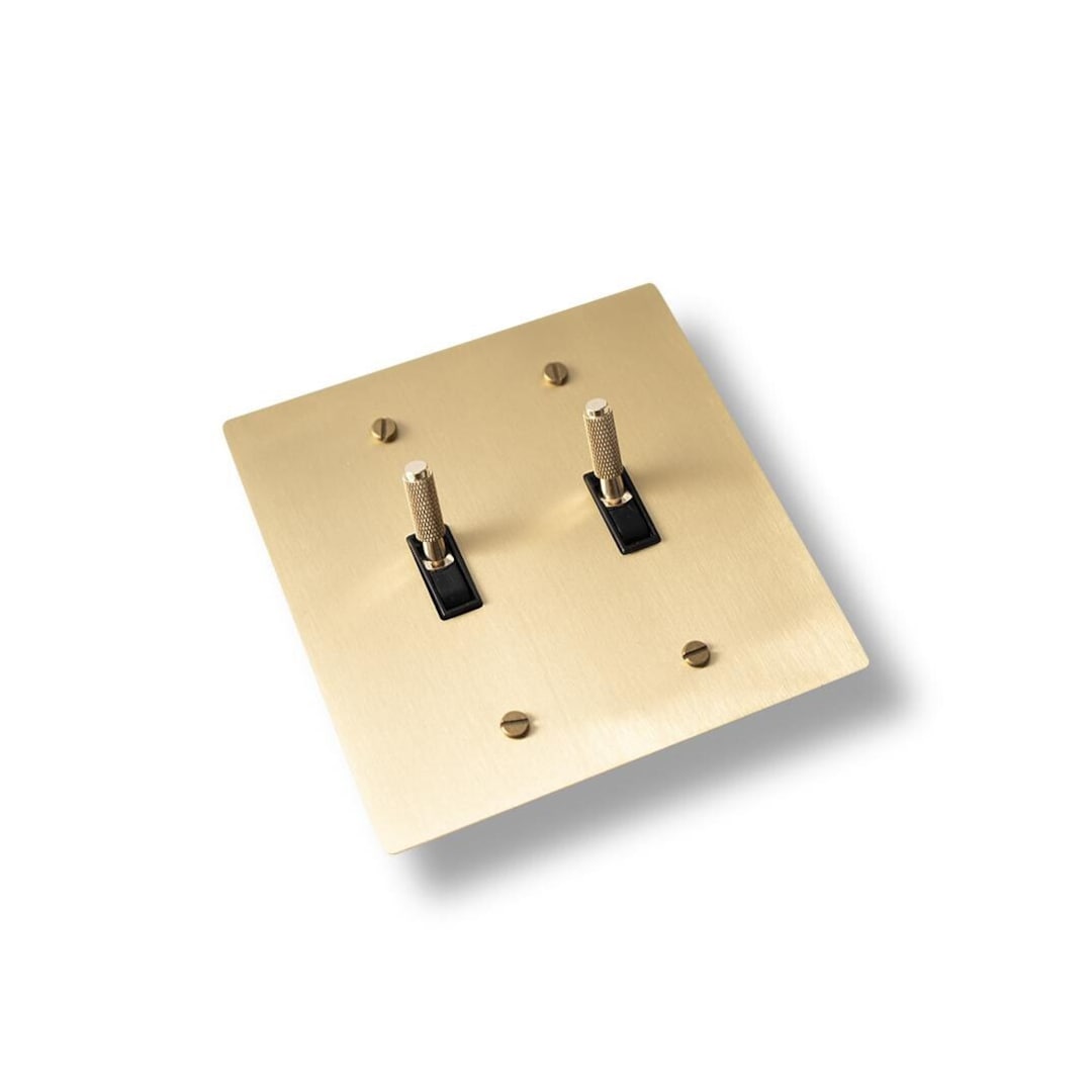 Brass Toggle Switch Plate With Knurled Cap | Single Gang 3-way ...