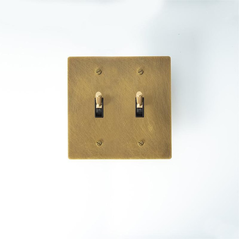 Aged Brass 2-gang Toggle Switch Plate - Etsy
