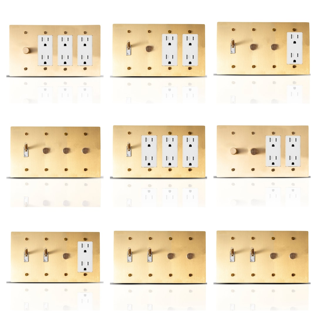Gold Brass Switch Plates - Premium Light Switch Covers - Dimmer, Outlet ...