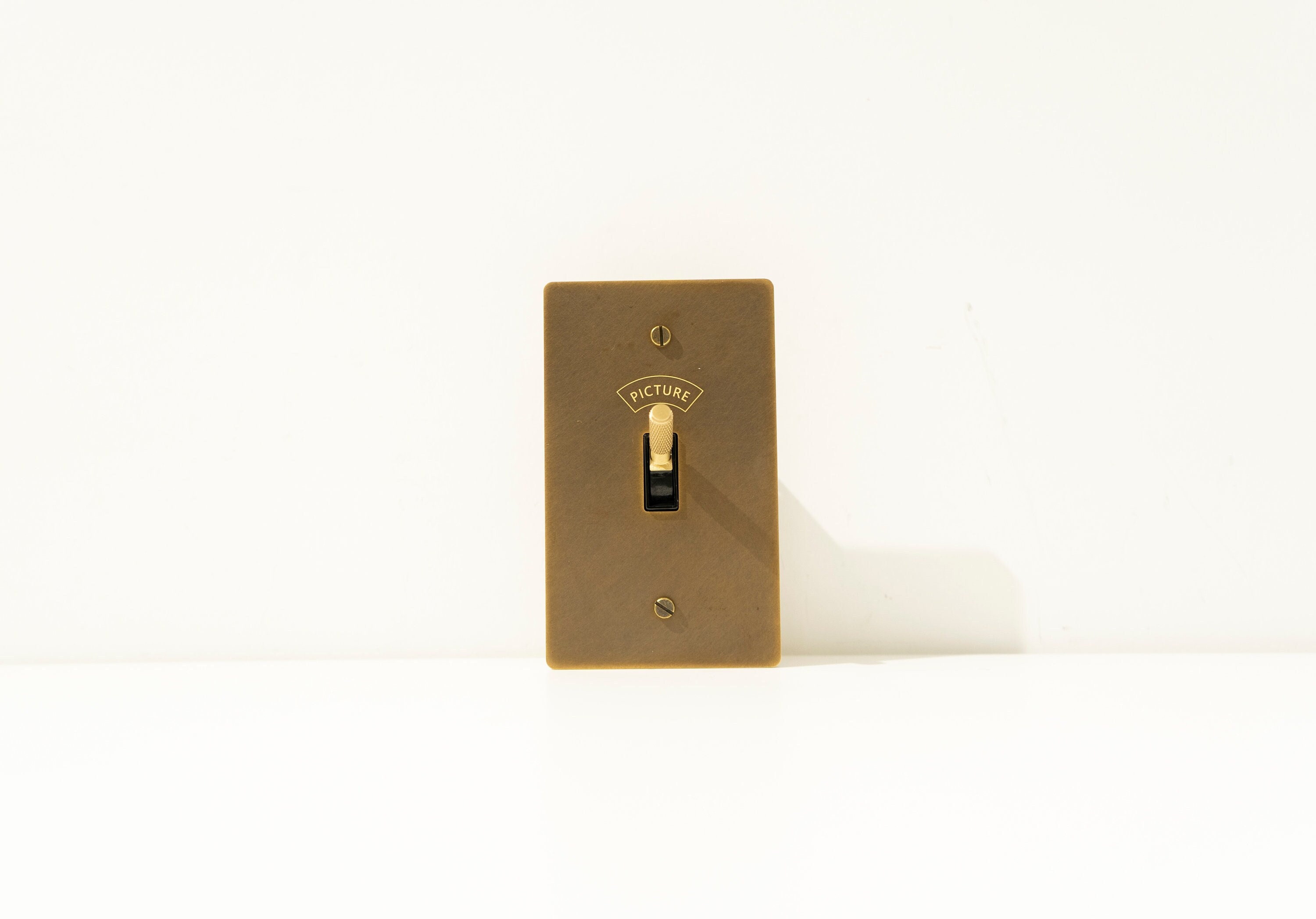 Retro Brass Light Switch Cover With Customizable Text - Etsy