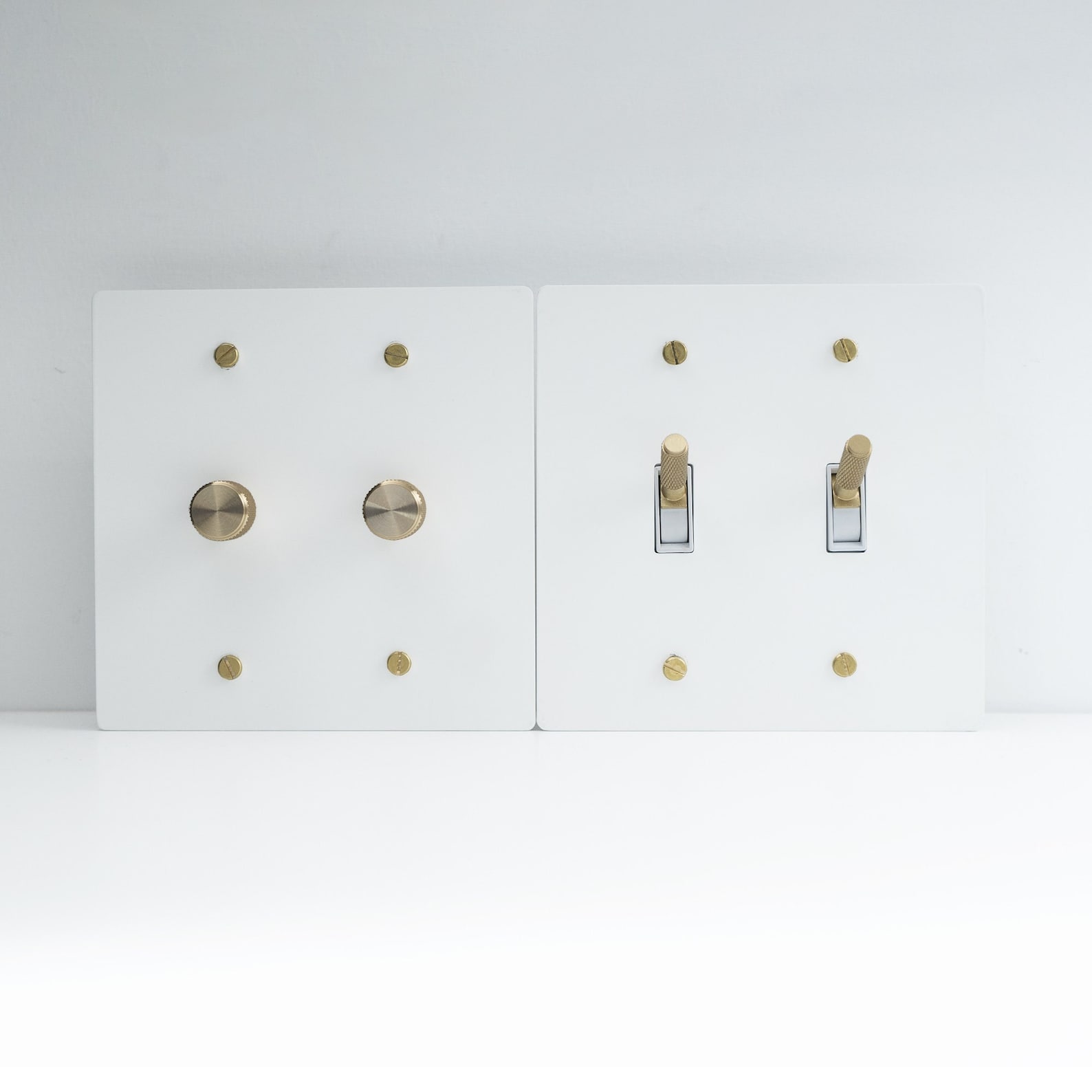 Elegant White Brass Switch Plates - Handcrafted Premium Dimmer, Outlet ...