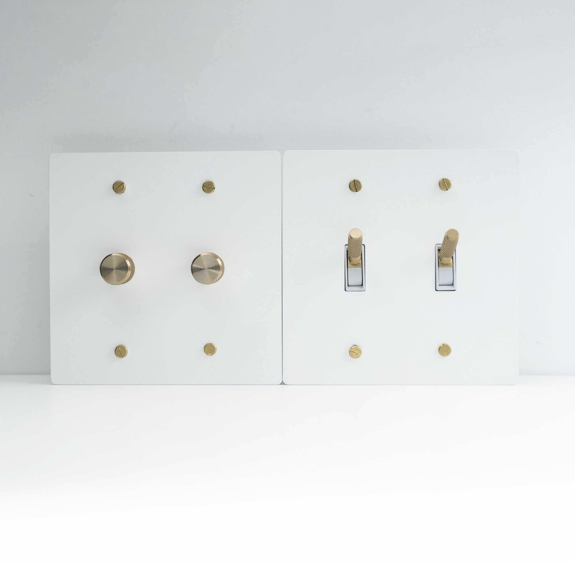 Elegant White Brass Switch Plates - Handcrafted Premium Dimmer, Outlet ...