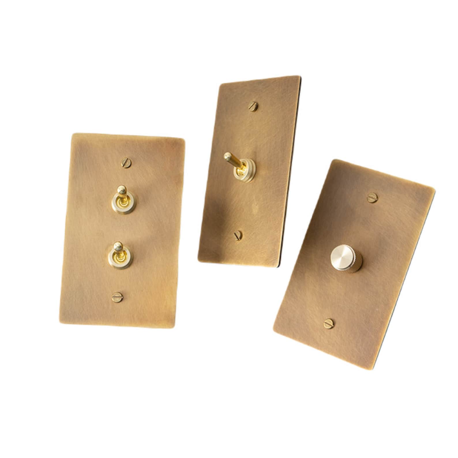 Retro Light Switches - Dimmer, Toggle - Aged Brass Finish - Etsy