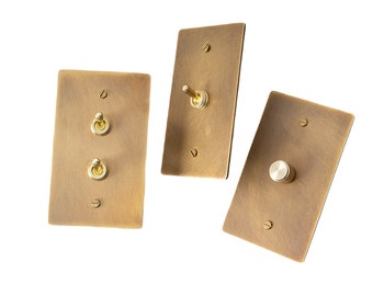 Retro Toggle & Dimmer Light Switch Aged Brass Finish 1 Gang Plate - Etsy