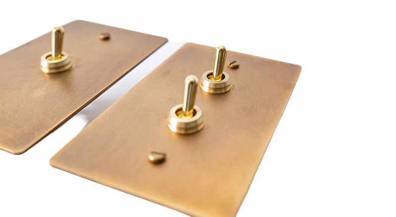 Classic Retro Dimmer and Toggle Light Switches - Aged Brass Finish - Etsy