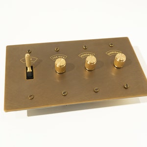 Personalized Engraving - Classic Brass Toggle and Knob Switch Plate - Etsy