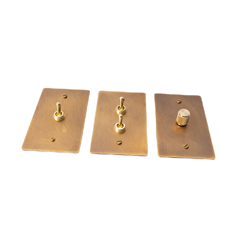 Classic Retro Dimmer and Toggle Light Switches - Aged Brass Finish - Etsy