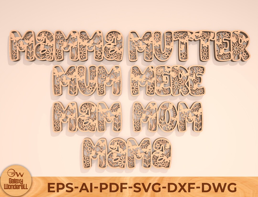 Multilayer Mom Standing Sign Laser Cut Svg File, Mothers Day Svg ...