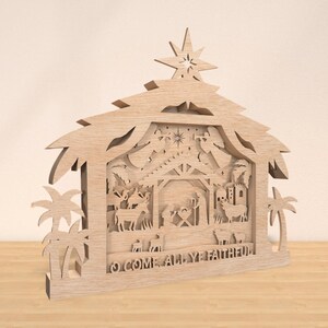 Laser Cut Nativity Scene SVG: Christmas Table Decoration (digital File ...